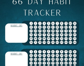 66-day Habit Tracker, 66-day Challenge, Simple Habit Tracker, Habit Planner, Routine Tracking ...