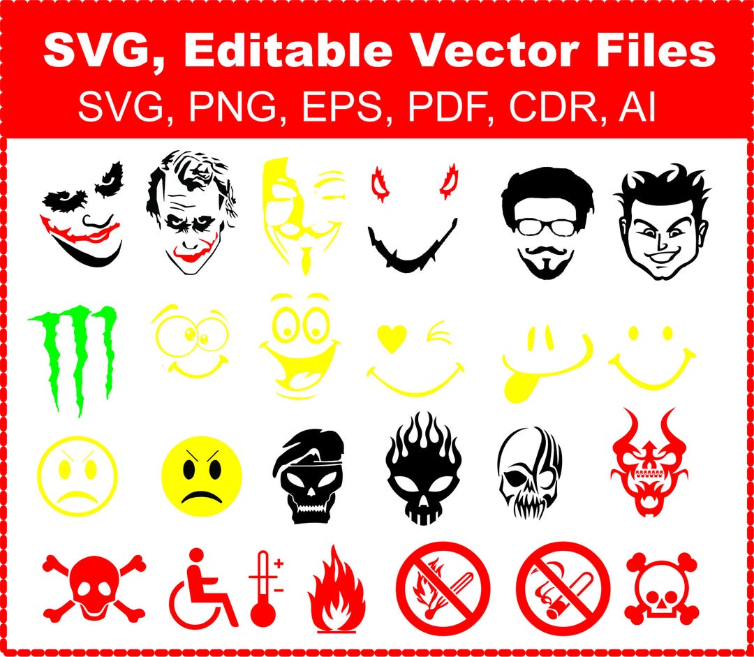 JOKER Vinyl Decal SVG Bundle, Sticker Decals, Svg, Png, Ai, Eps, Pdf ...
