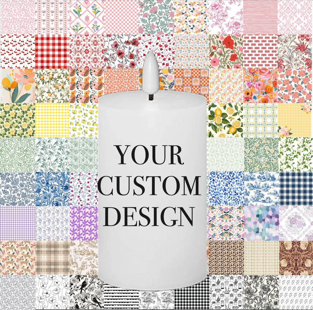 CUSTOM Medium Flameless Pillar Candle Design Your Own Unique Gifts Home ...