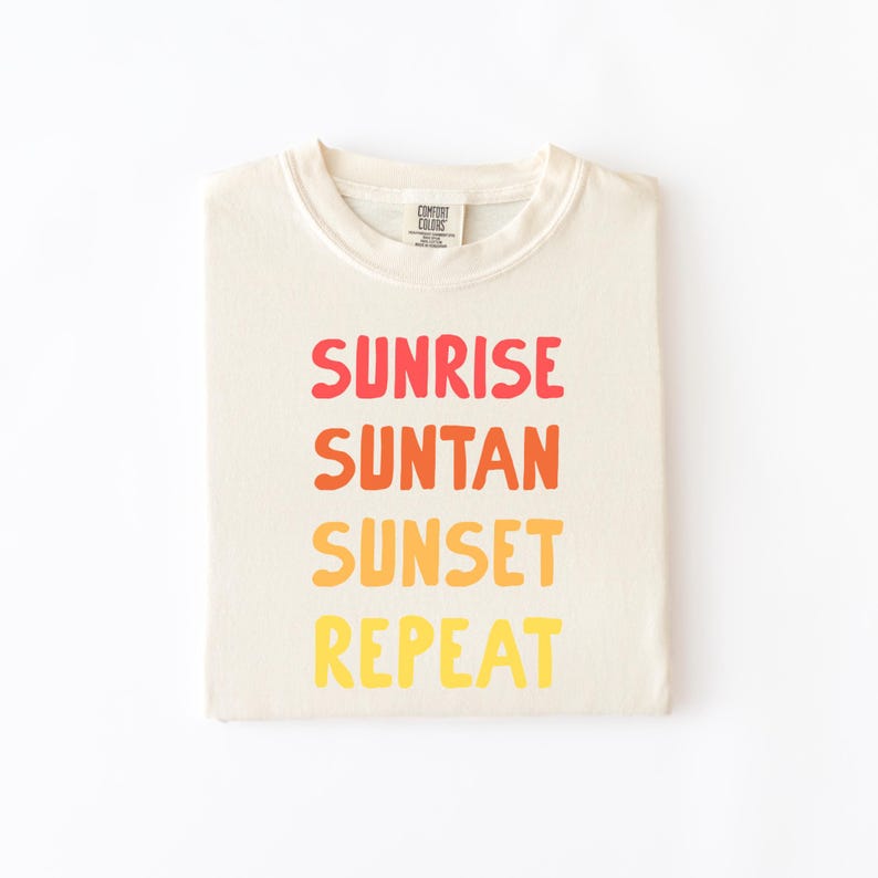 Sunrise Suntan Sunset Repeat PNG, Retro Summer Beach Vacation Graphic ...