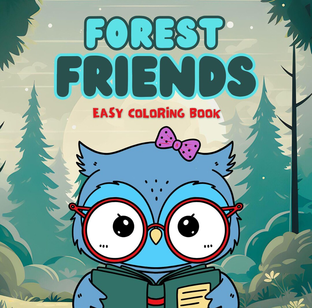 Coloring Pages - Forest Friends, Bold and Easy Color Pages - Etsy