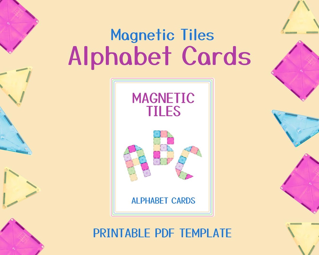 Magnetic Tile Alphabet Cards – Pastel Montessori Letters A-Z (printable ...