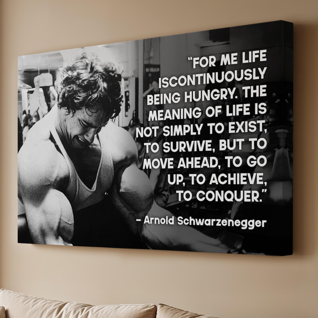 Arnold Schwarzenegger Motivational Art Canvas Wall Art - Inspirational ...