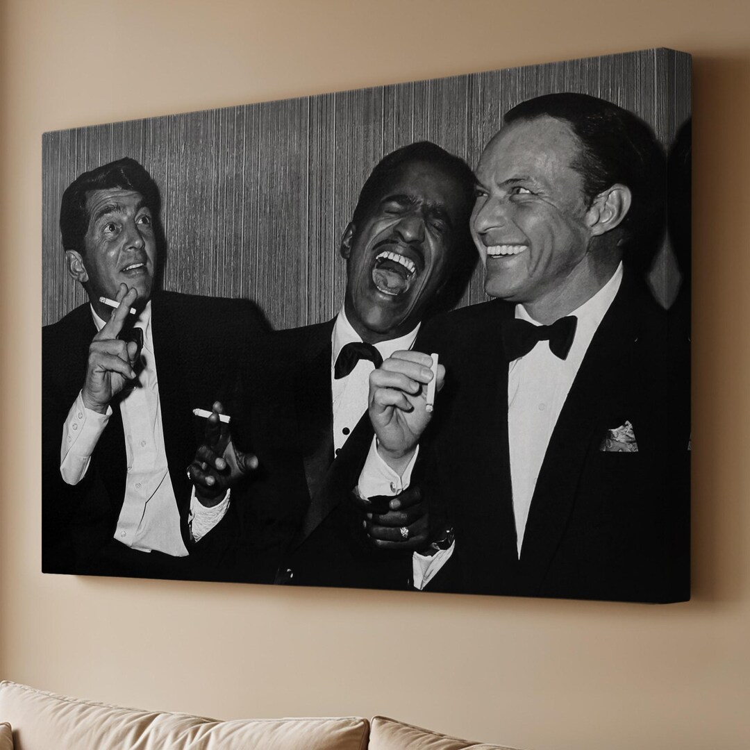 The Rat Pack Laughing Canvas Wall Art - Dean Martin Frank Sinatra Sammy ...