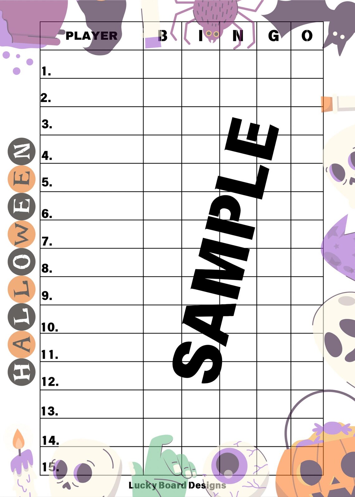 Halloween Bingo Board Set: Printable Game (PDF) - Etsy