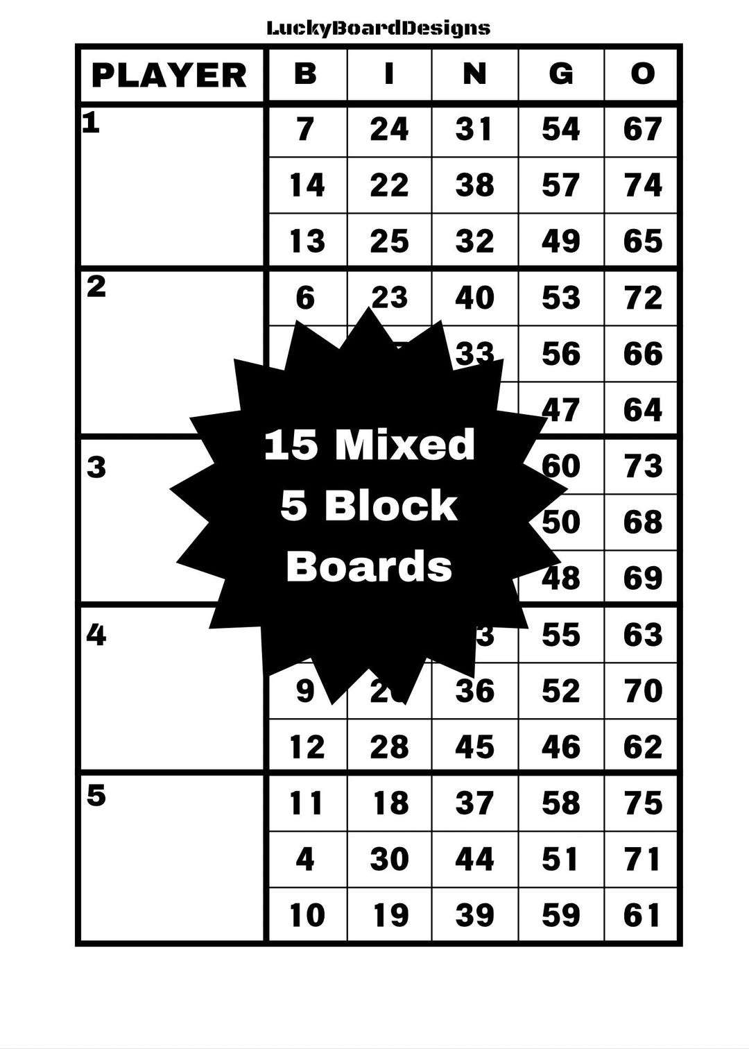Block Bingo Boards, 15 Bingo Board Bundle - Etsy