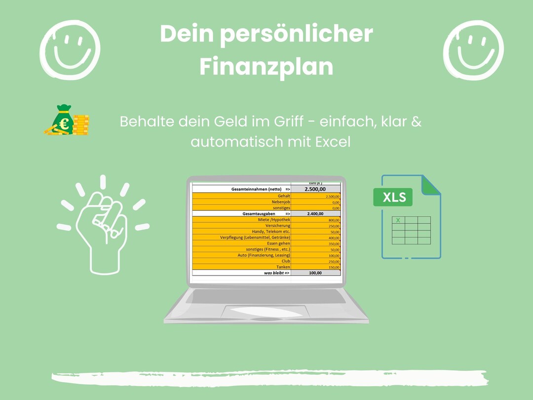 Financial Planner Excel Template for Beginners, Household Budget ...