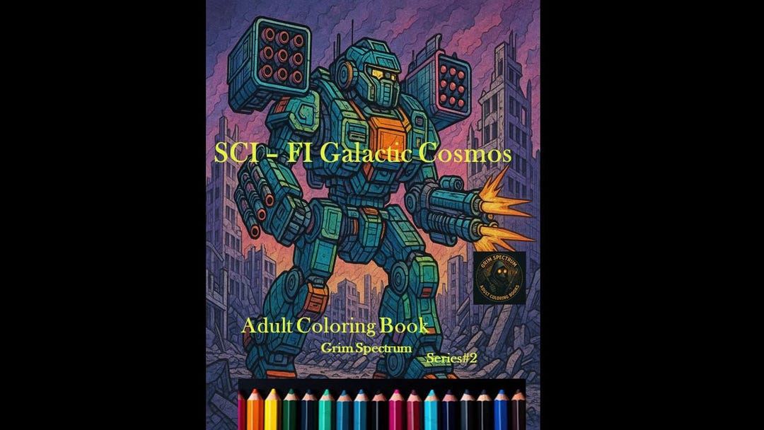 SCI FI Galactic Cosmos - Adult Coloring Book Pages Level II ...