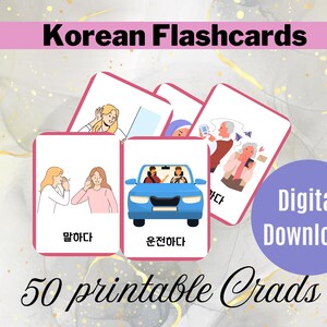 Downloadable Korean Language Study Flashcards (must-know) - Etsy