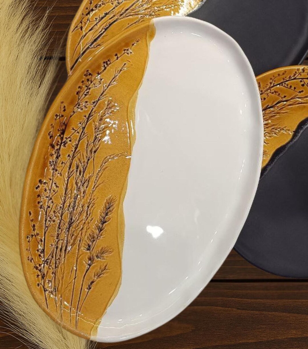 Handmade Ceramic Serving Platter – Rustic Breakfast Plate With ...