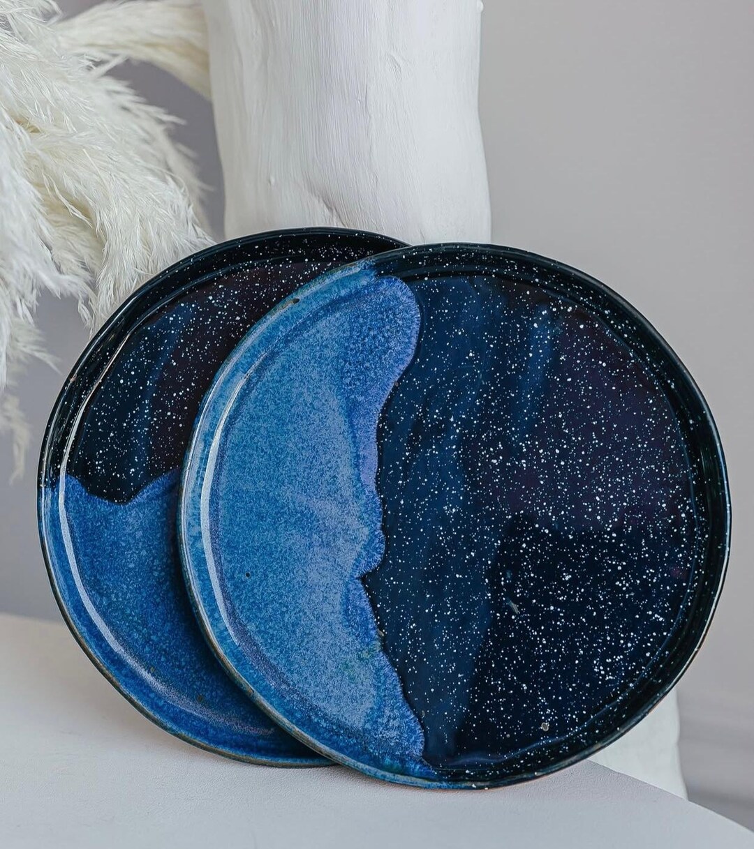 Ceramic Plate Galaxy Blue Pottery Dinnerware Rustic Plates Wabi Sabi ...