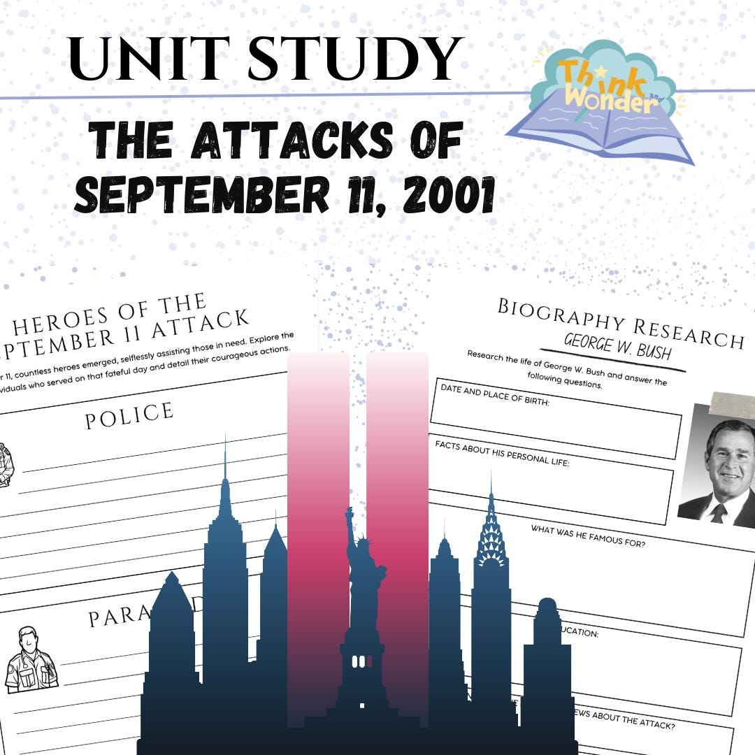 September 11 Unit Study | 9/11 Lesson Plan | Patriot Day Activities ...