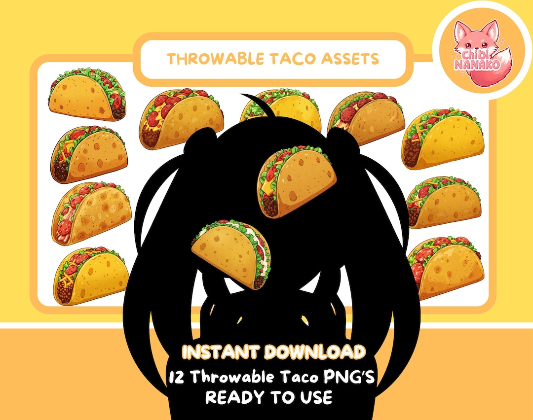 Cute Taco 2D Throw Items, 2D Vtuber Stream Assets, Pngtuber, Vtuber ...