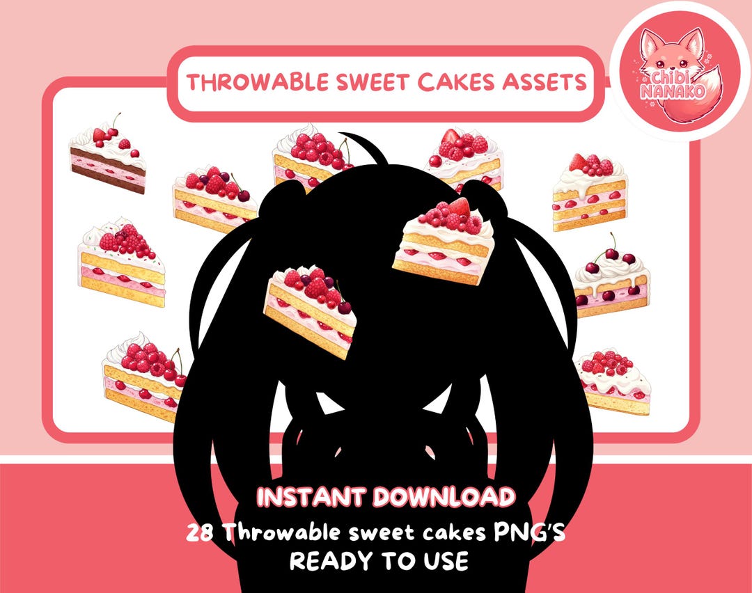 Cute Sweet Cream Cake Throwing Items – Digital Vtuber Overlay ...