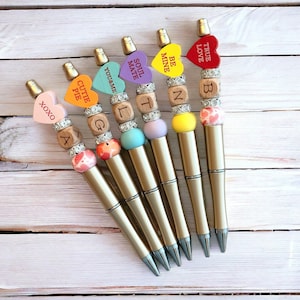 Valentines Day Heart Pen, Monogrammed Heart Pen, Valentines Day Gift ...