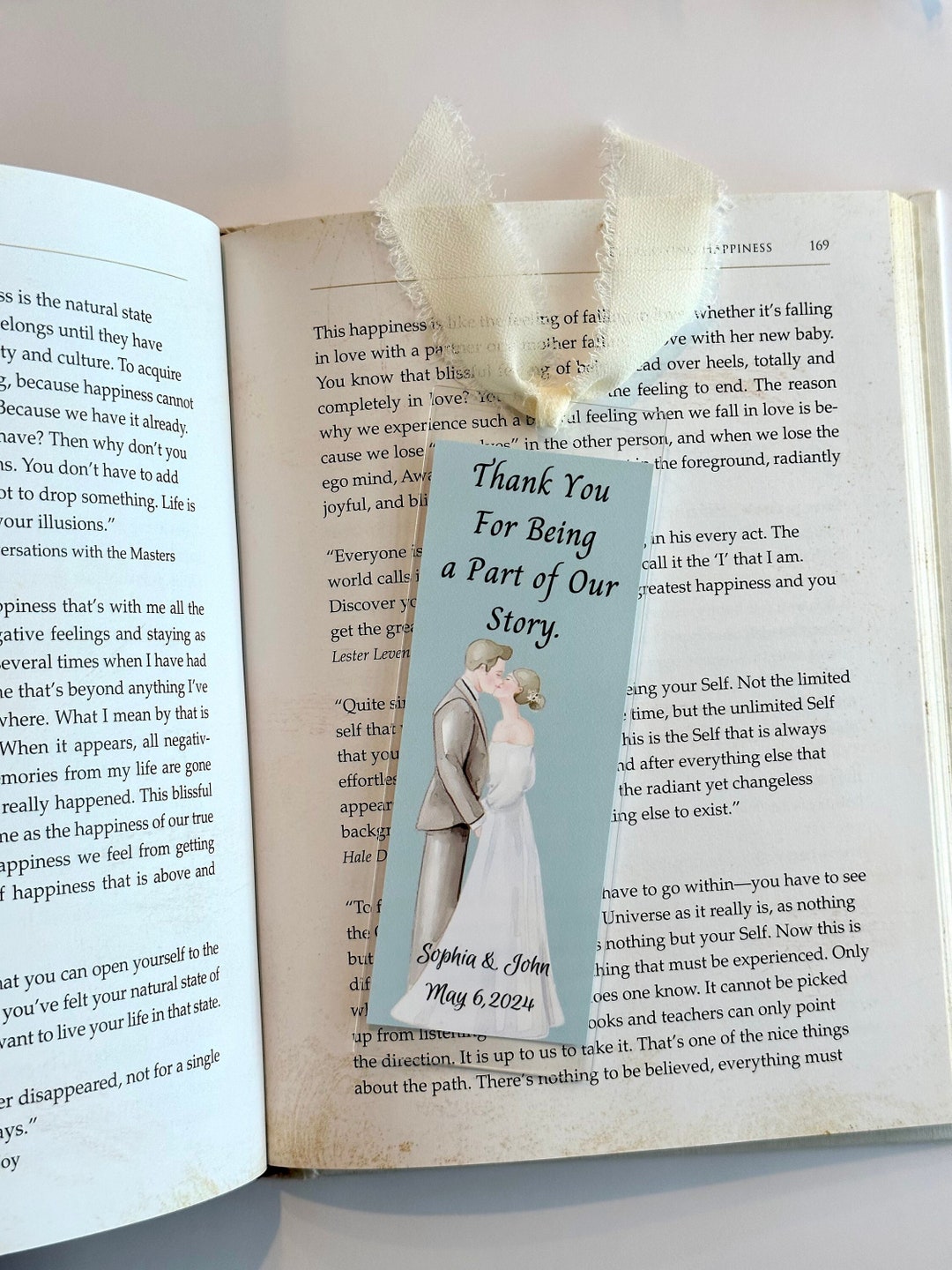 Wedding Thank You Favor Bookmarks, Customizable Bridal Shower Gift ...