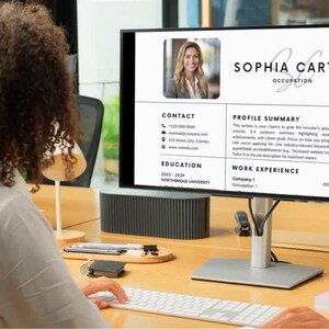 Professional Modern Resume Template Editable CV Design for Canva Job ...