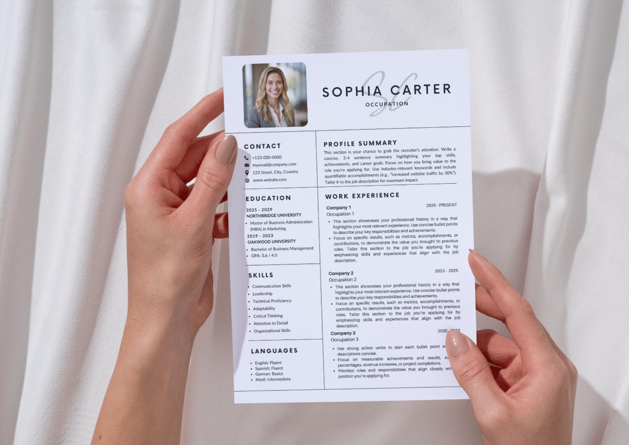 Professional Modern Resume Template Editable CV Design for Canva Job ...