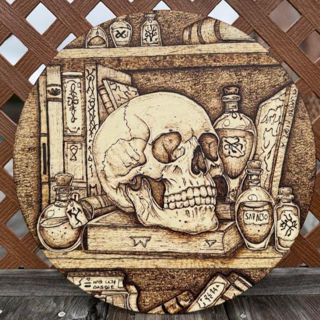 Skull Art, Skull Wood Burning, Wood Burning, Wall Art, Skull and ...