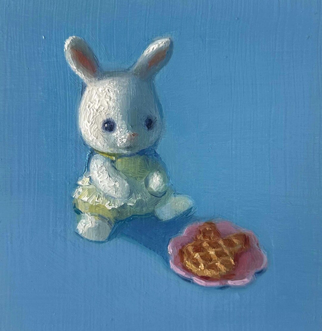 Waffle Bunny (oil Painting) - Etsy