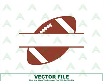 Football Split Name Frame SVG Files | Football Silhouette Cut Files ...
