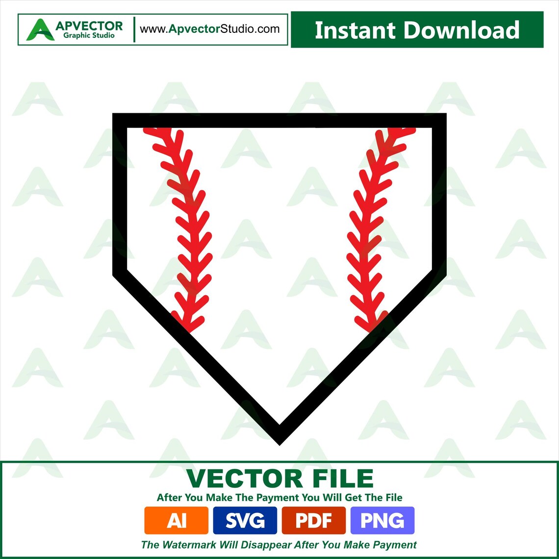 Home Plate SVG | Baseball Home Plate Cut Files | Baseball Stitches ...