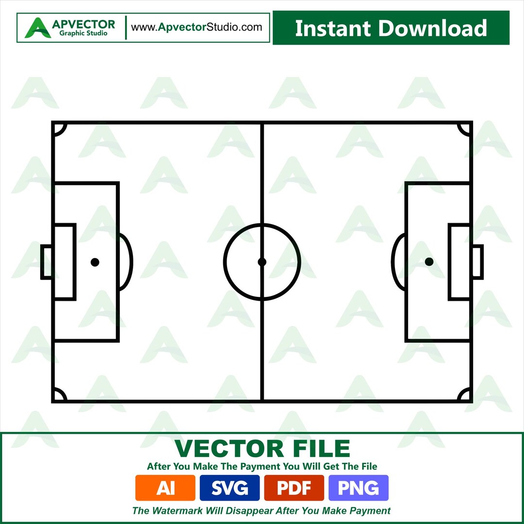 Soccer Field SVG Files | Football Field Cut Files | Soccer SVG Vector ...