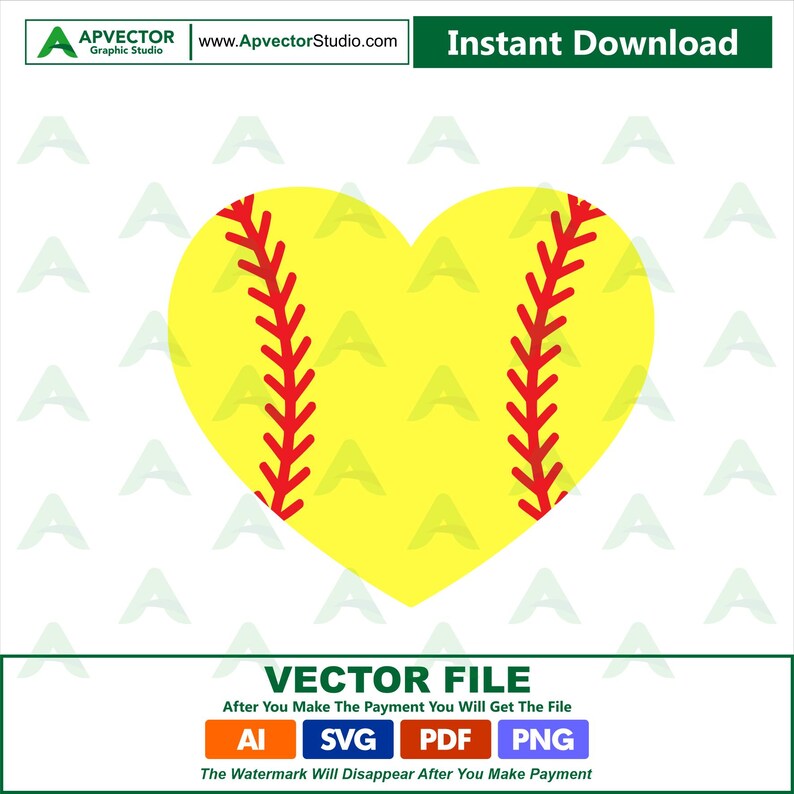 Softball Heart SVG Files | Sports Mom Cut Files | Softball Love Heart ...