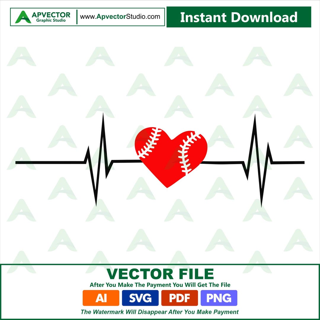 Baseball Heart Beat Svg, Baseball Heart Svg, Hearbeat Svg, Live Breathe ...