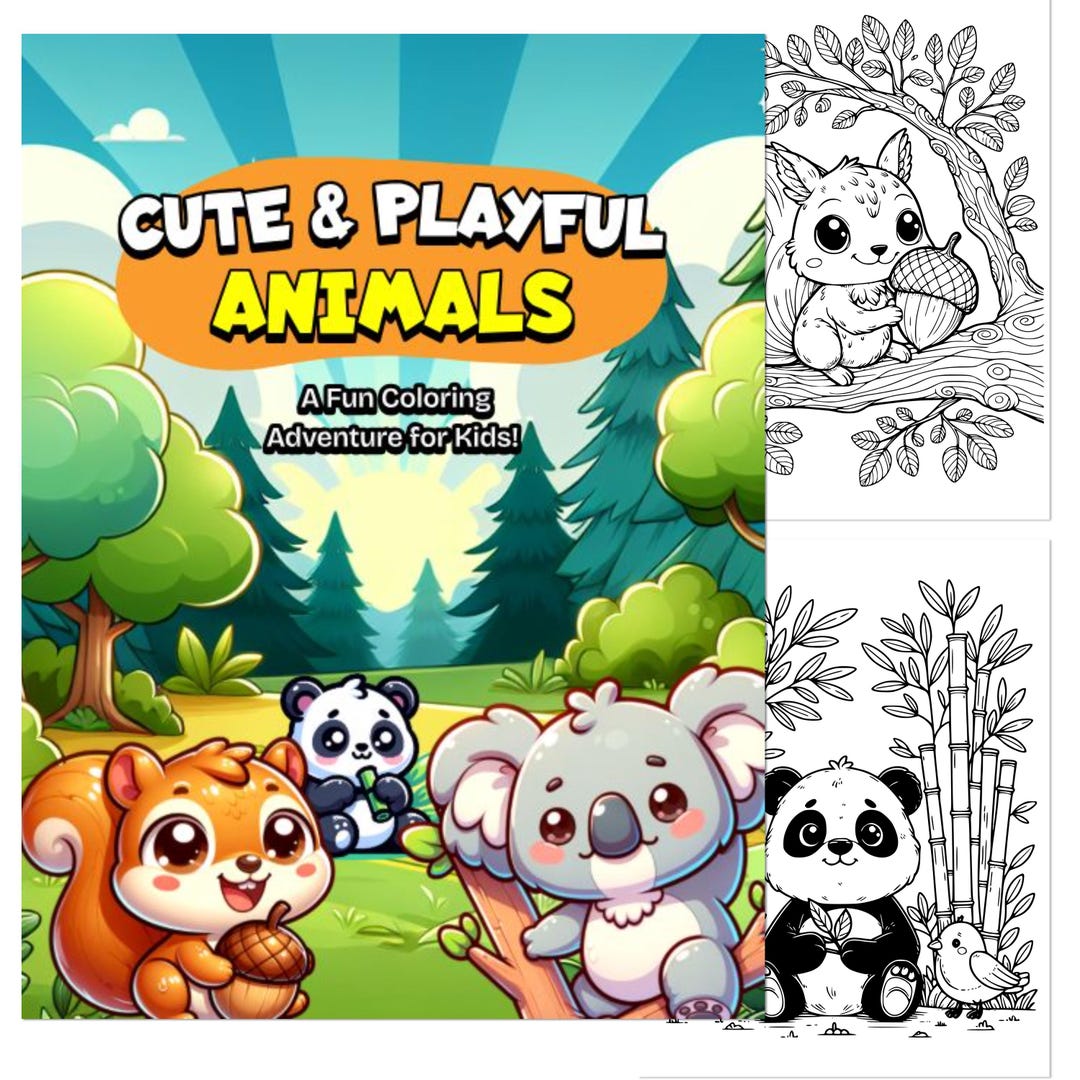 Animal Coloring Pages Bundle: Little Cuddles Combo 3 With Super Cute ...