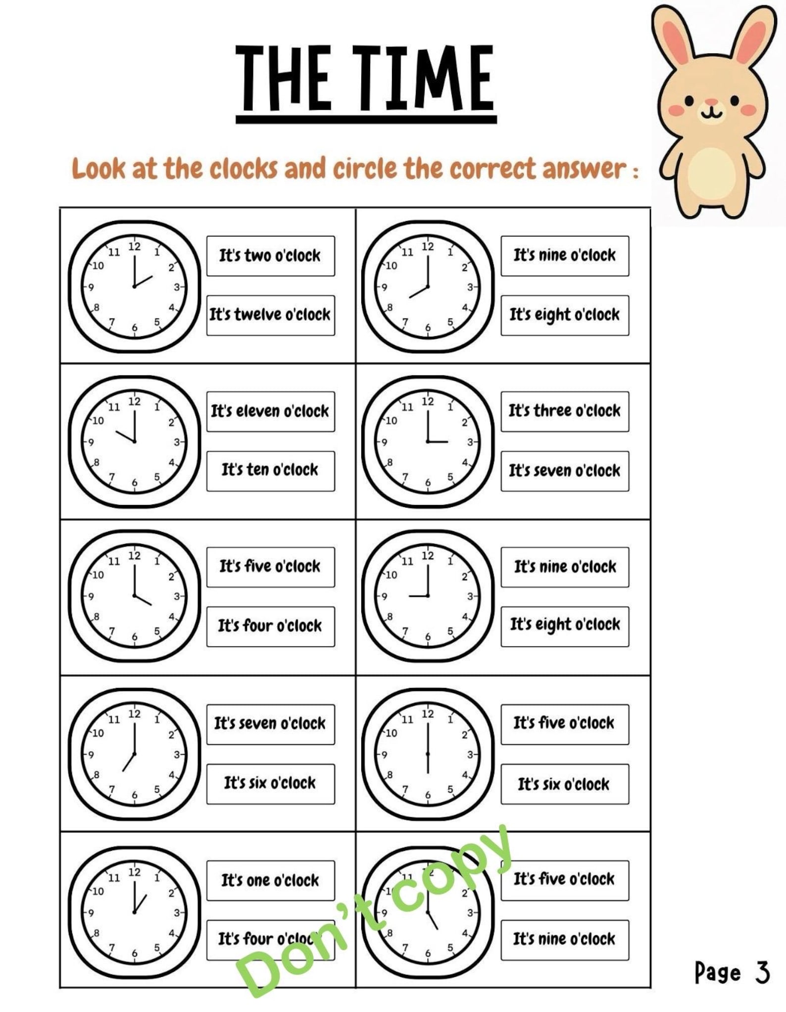 Telling Time Clock Worksheets: Kids Learning Activity (4 Pages PDF) - Etsy