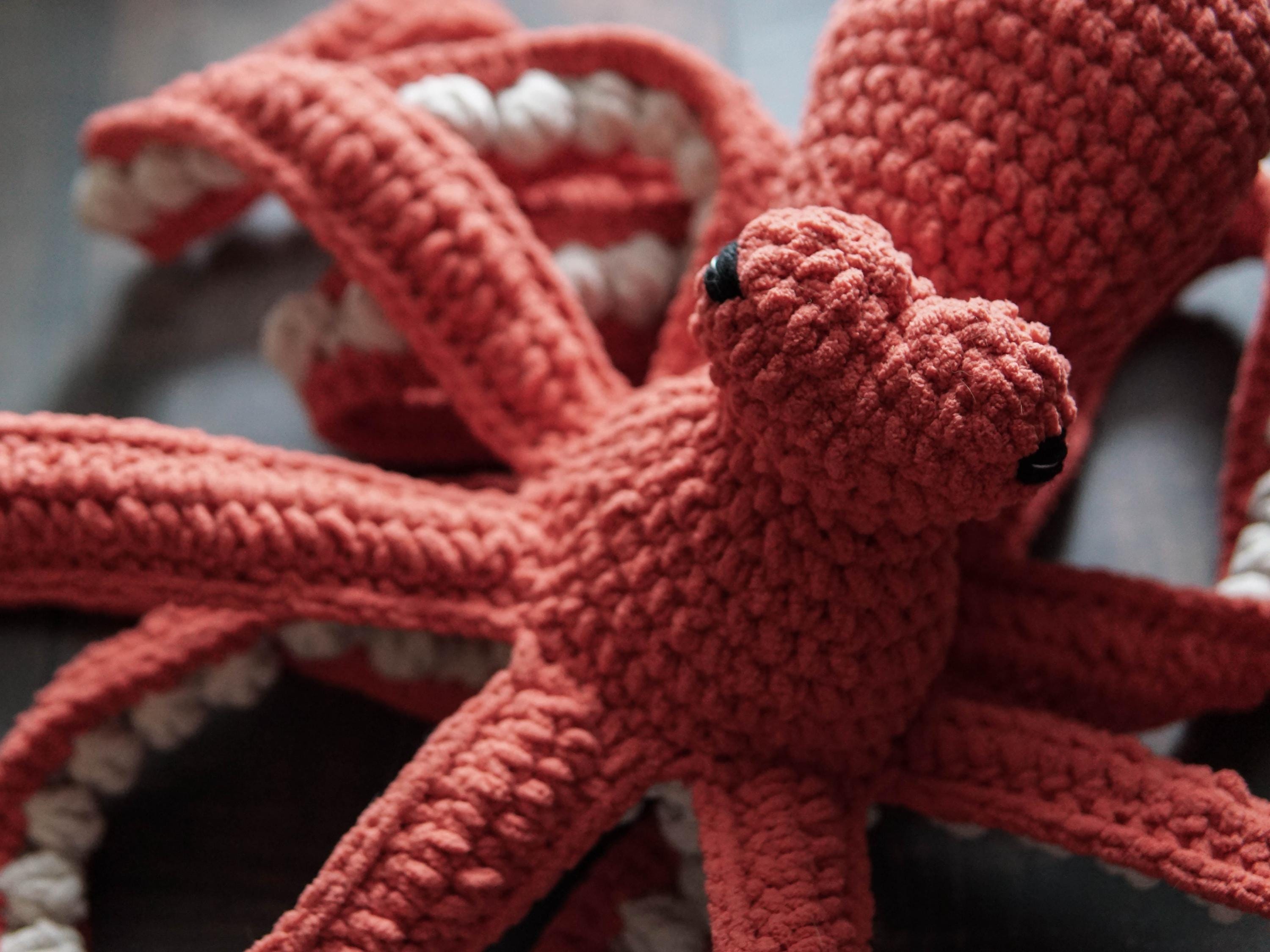 Realistic Crochet Giant Octopus Plushie Big Anchor the Octopus Large ...