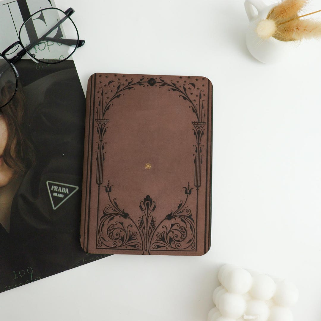 Elegant Brown Book Style Kindle Case Custom for Paperwhite 12th/11th ...