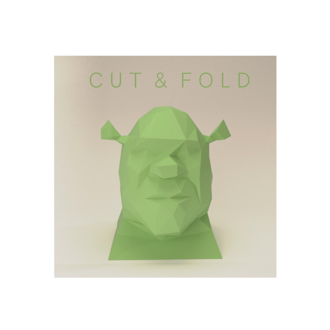 DIY Paper Shrek Head - Papercraft Template - Handmade Gift Shrek ...