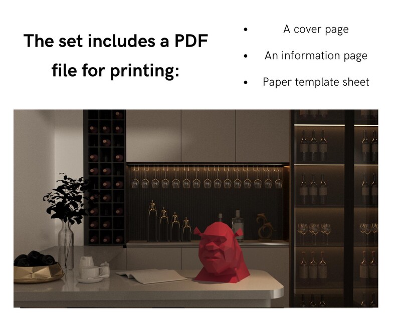 DIY Paper Shrek Head - Papercraft Template - Handmade Gift Shrek ...