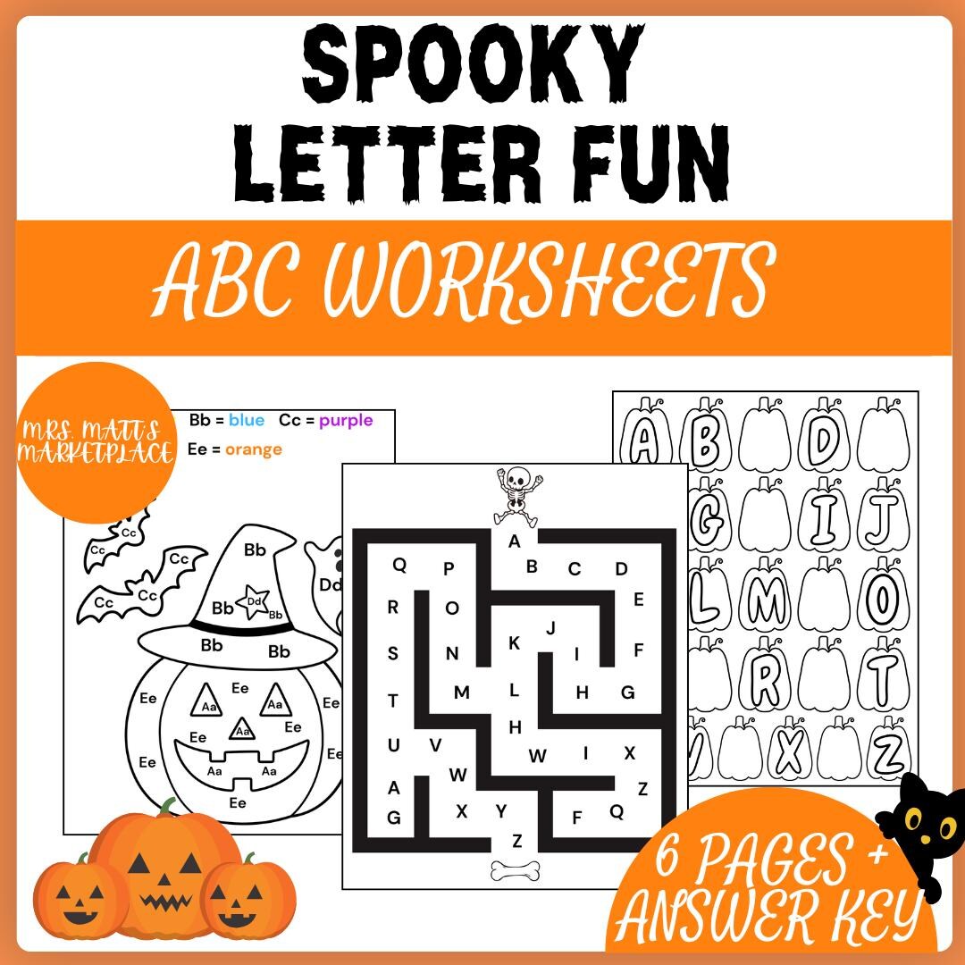 Halloween Alphabet Worksheets for Kids | No Prep Printable Letter ...