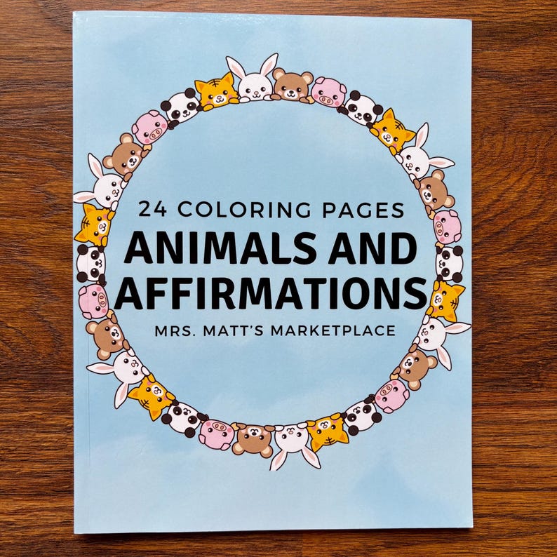 Animals & Affirmations Coloring Book for Kids | Mindfulness Art ...