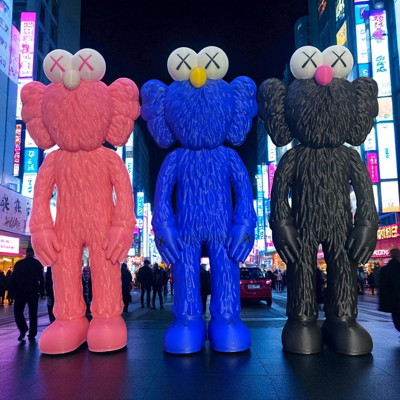 KAWS BFF Inspired Pop Art Figurine – Modern Home Decor, 7" Tall - Etsy