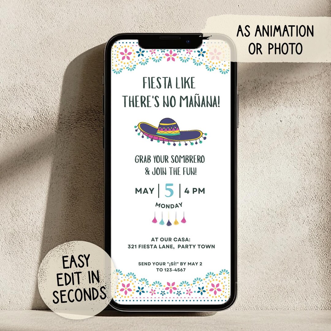 Cinco De Mayo Invitation I Fiesta Party Invite I Mexican Fiesta ...