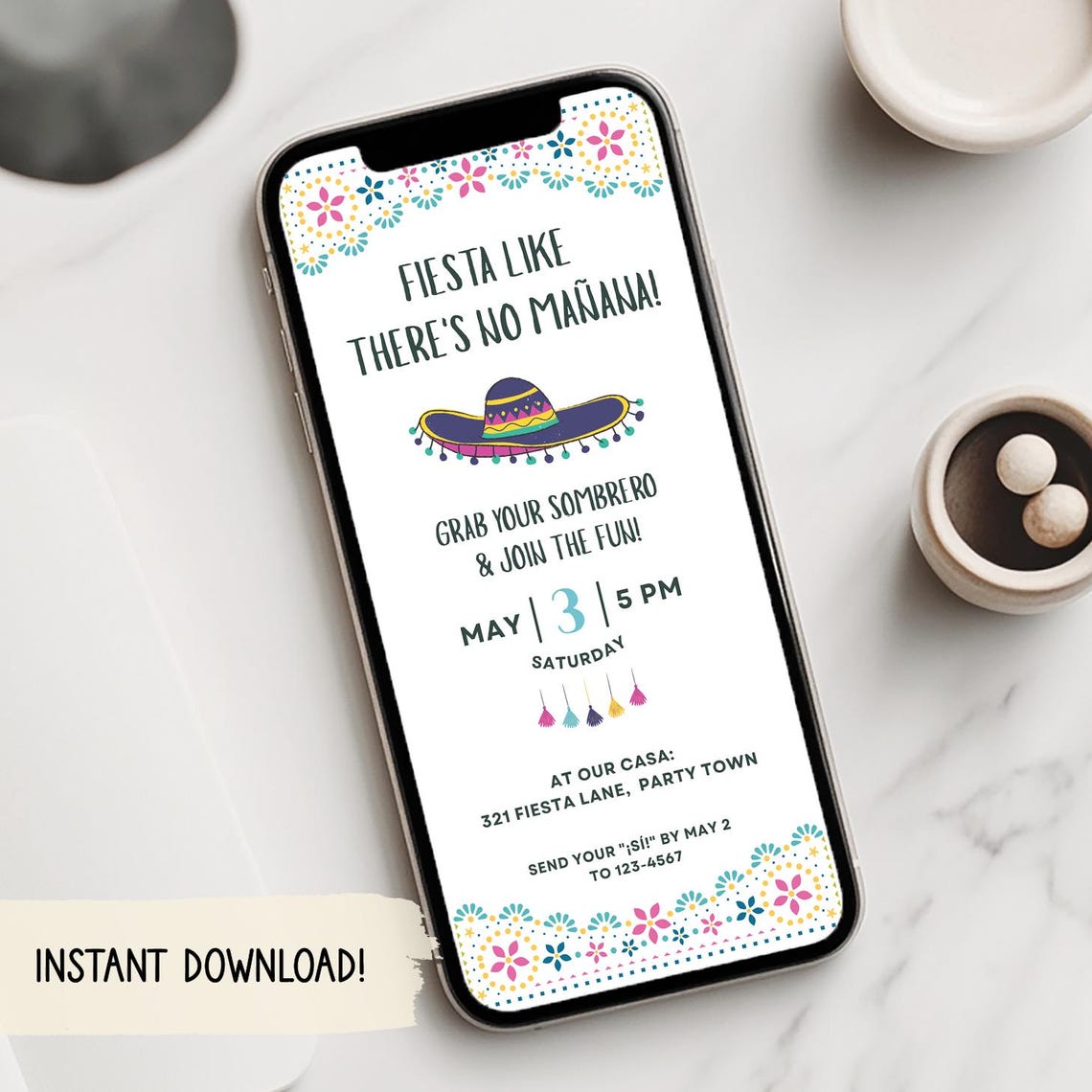 Cinco De Mayo Invitation I Fiesta Party Invite I Mexican Fiesta ...