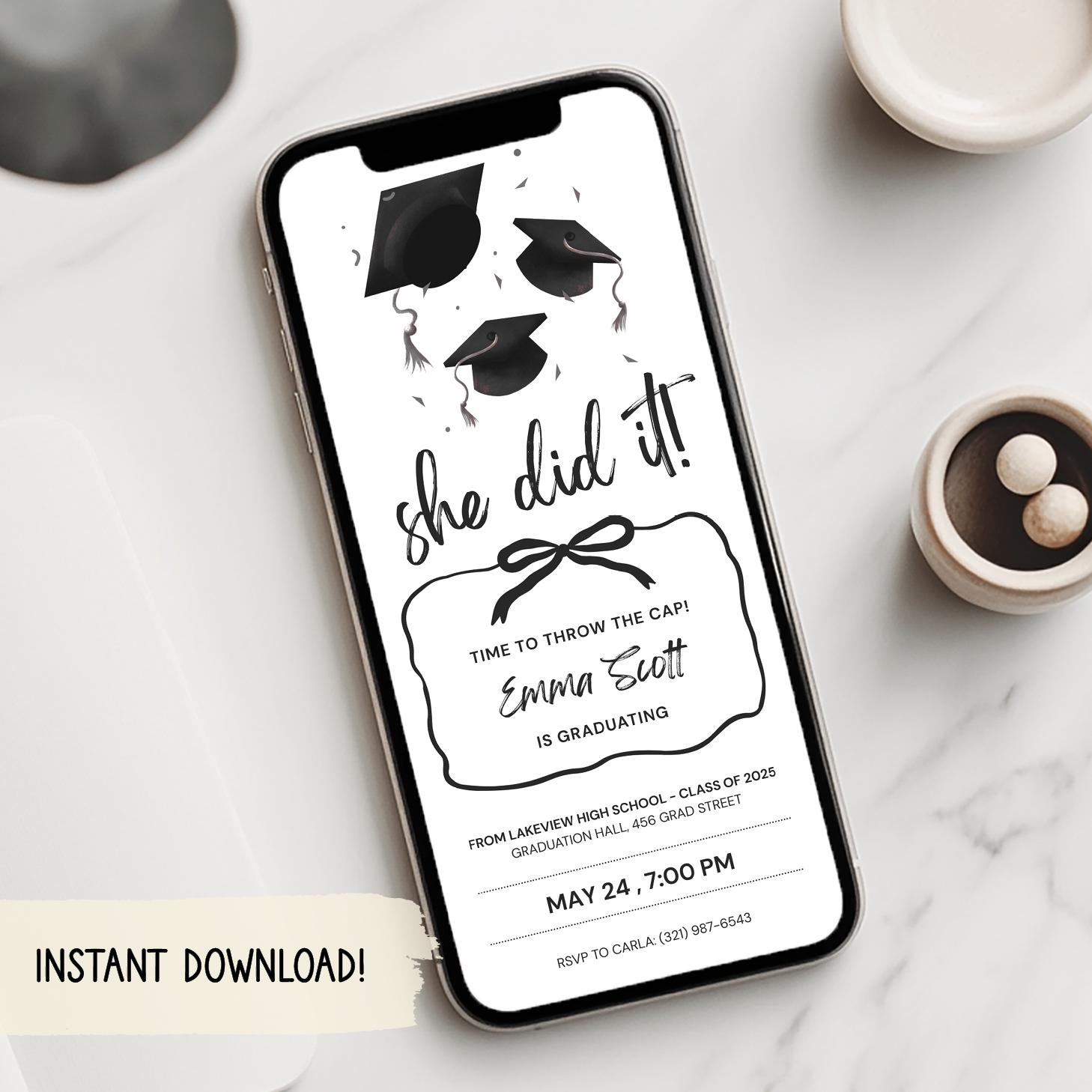 Personalized Graduation Invitation I Editable Graduation Invitation I ...