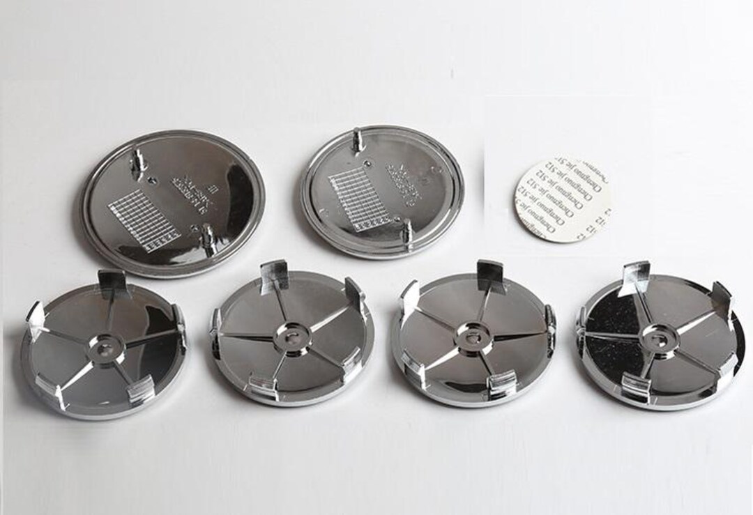 Full Set 7 PCS 4 X 68mm Wheel Center Caps Emblem 1 X Hood Emblem 82mm ...