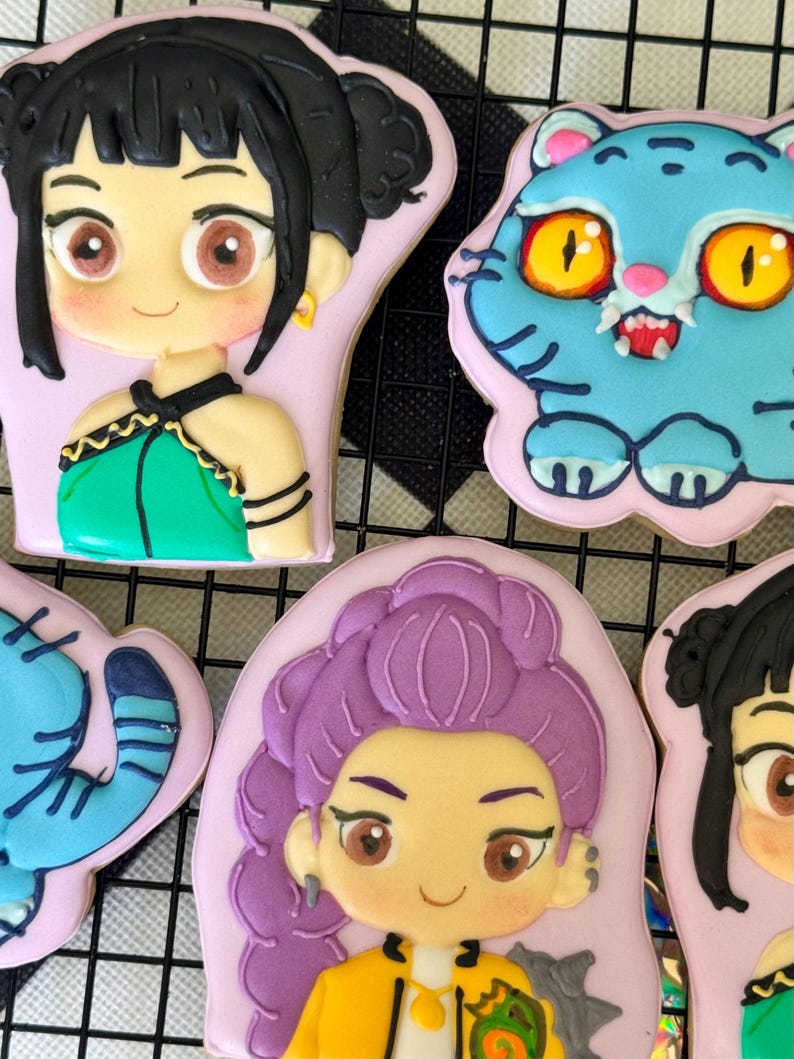 Kpop Demon Hunters Cookies Kpop Hunters Cookies Decorated (1 Dozen ...