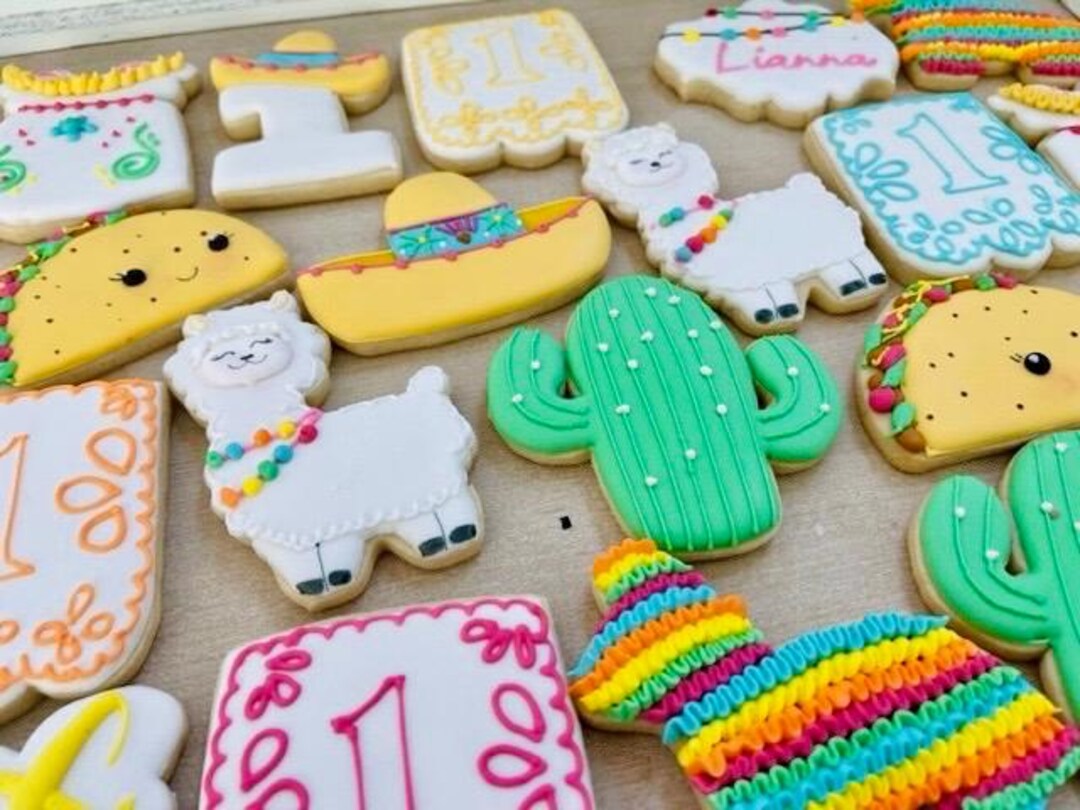 Fiesta Party Cookies Decorated (1 Dozen), Personalized Fiesta Cookies ...