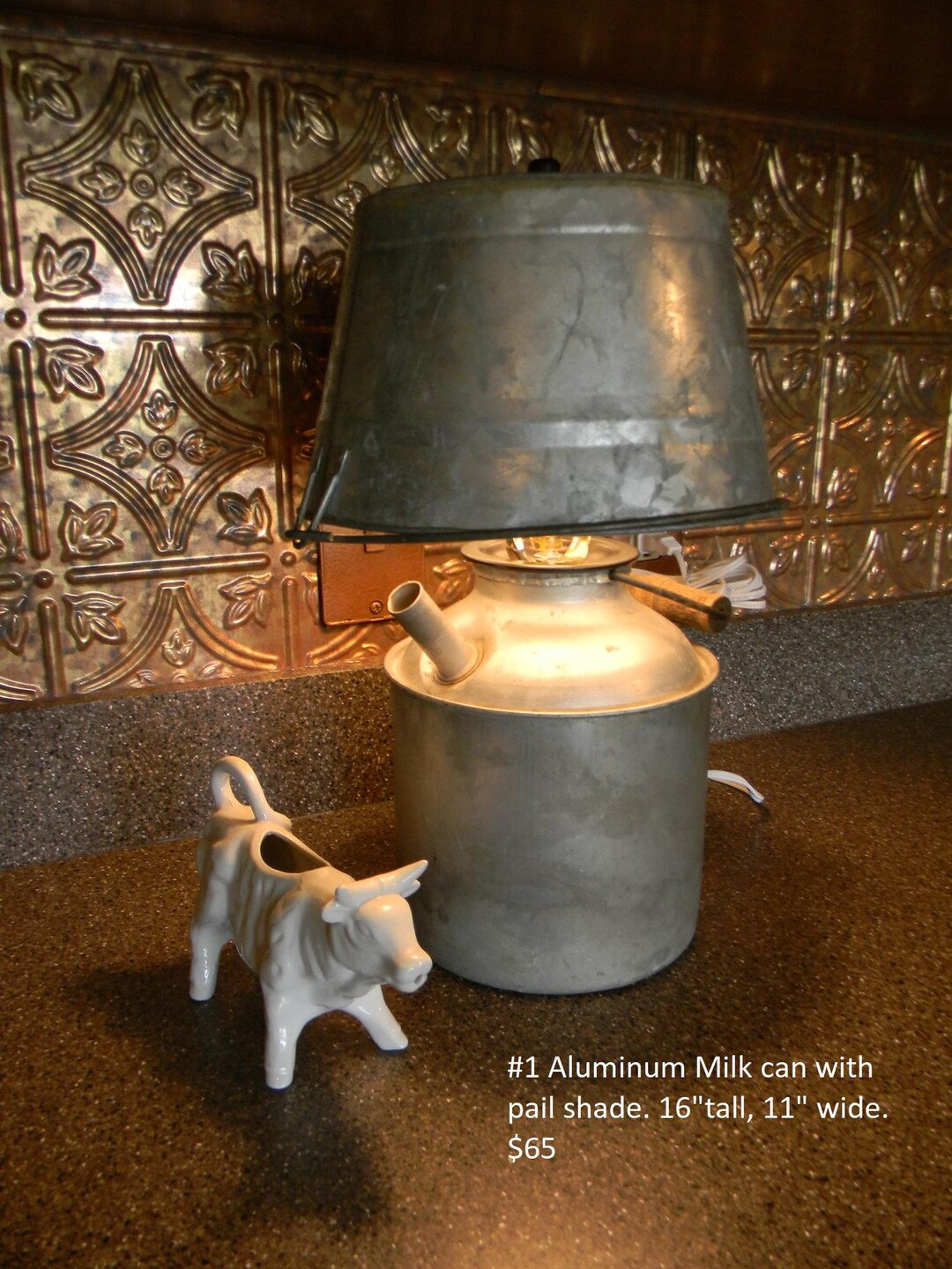 Vintage Reclaimed Aluminum Milk Can Lamp With Pail Shade - Etsy