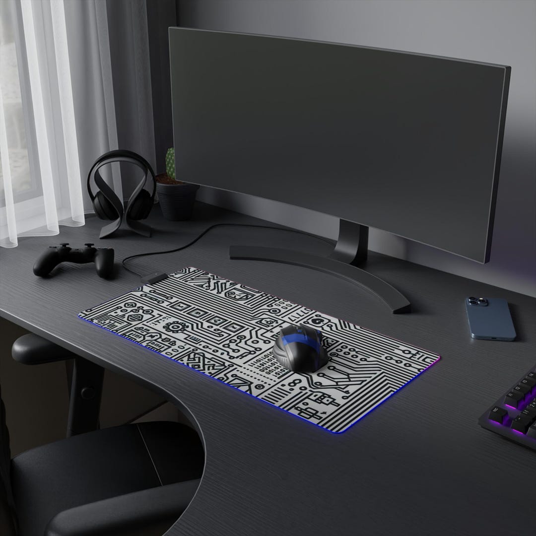 LED Gaming Mouse Pad - Tech Inspired LED Mouse Pad, Gamer Mousepad ...