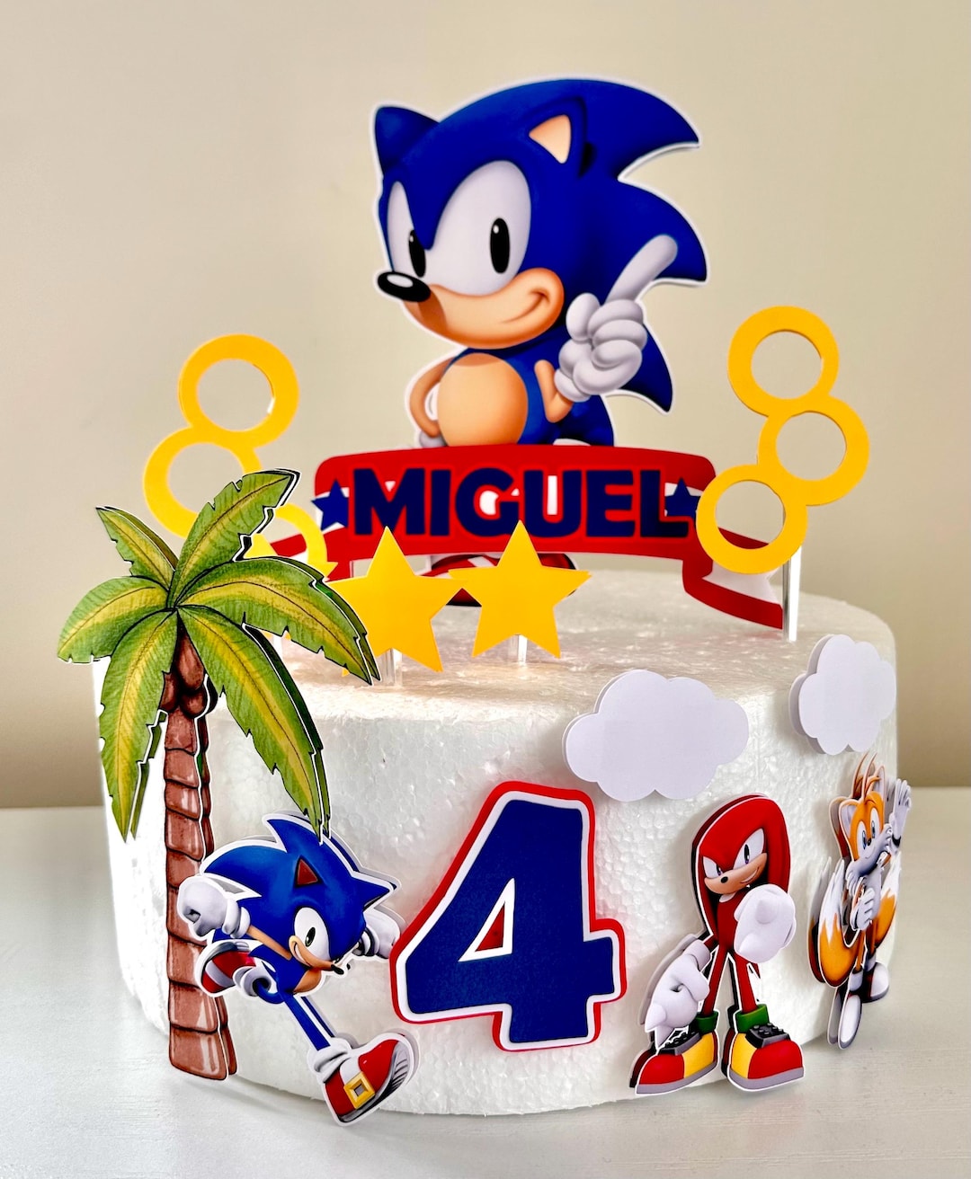 Sonic Cake Topper Inspired Theme Cake Topper -sonic Party Decor - Etsy