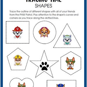 Paw Patrol Activity Book Coloring Tracing Counting for Kids Children ...