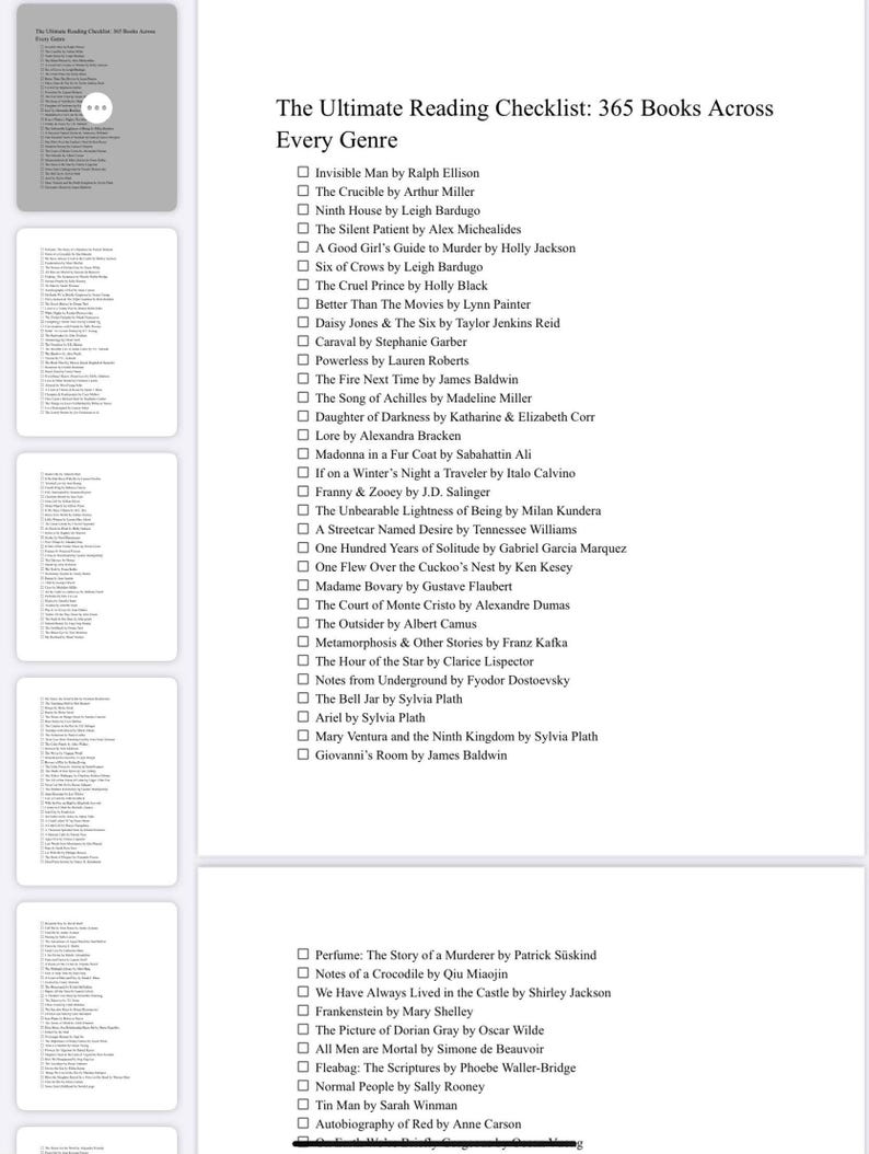 The Ultimate Reading Checklist: 365 Books Across Every Genre - Etsy