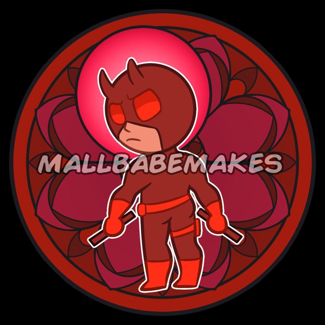 Daredevil Keychain Acrylic Double Sided 2 Inch Chibi Cute Custom ...